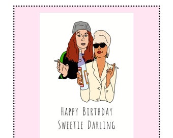 Ab Fab Birthday Card - Etsy