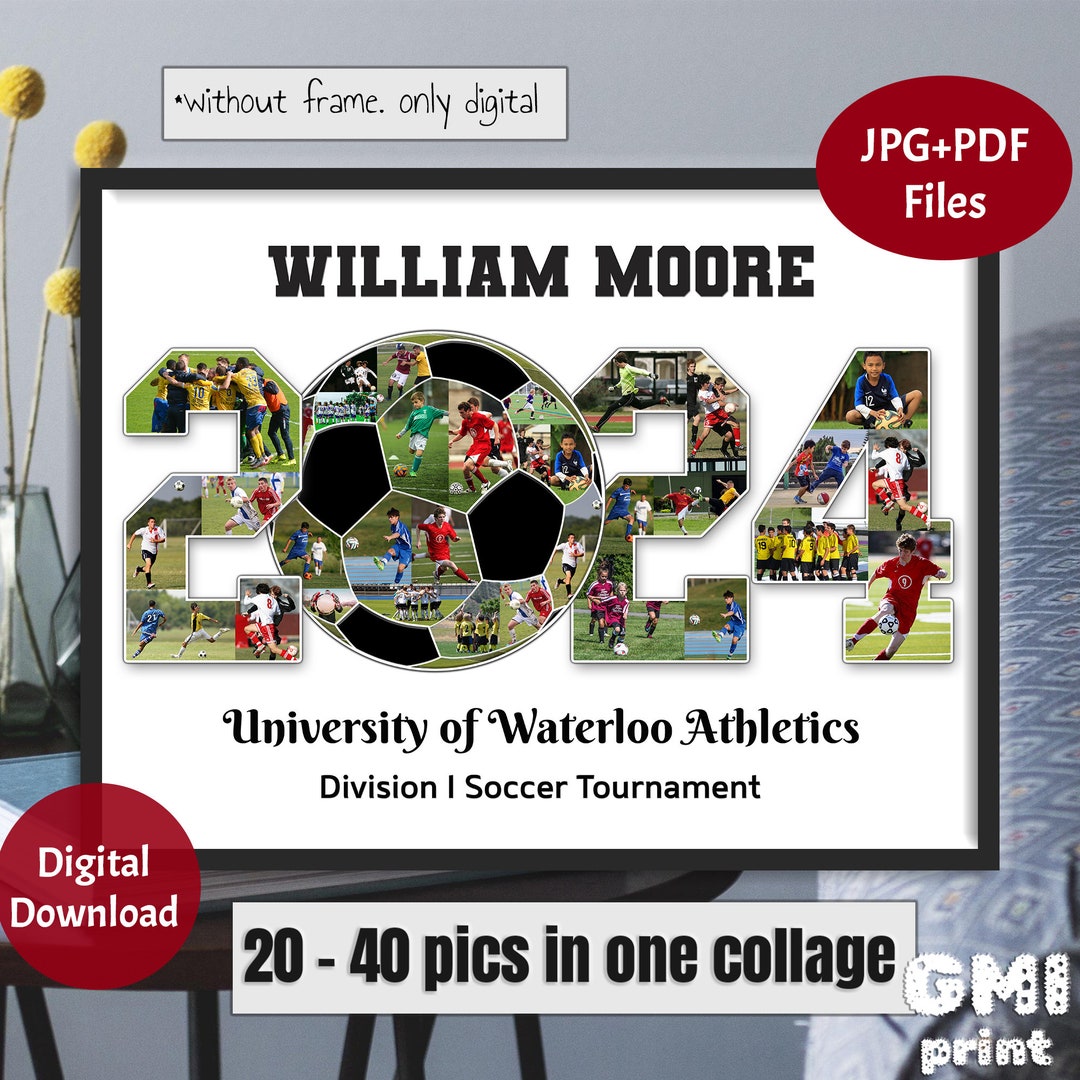 2024 Soccer Photo Collage, 2024 Photo Gift, Gift for Player, Grad Sport ...