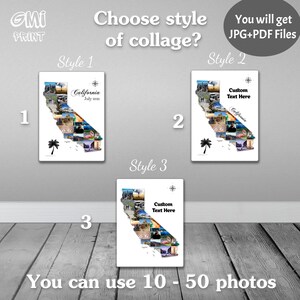 California State Map Collage, American Photo Collage, Anniversary Gift ...