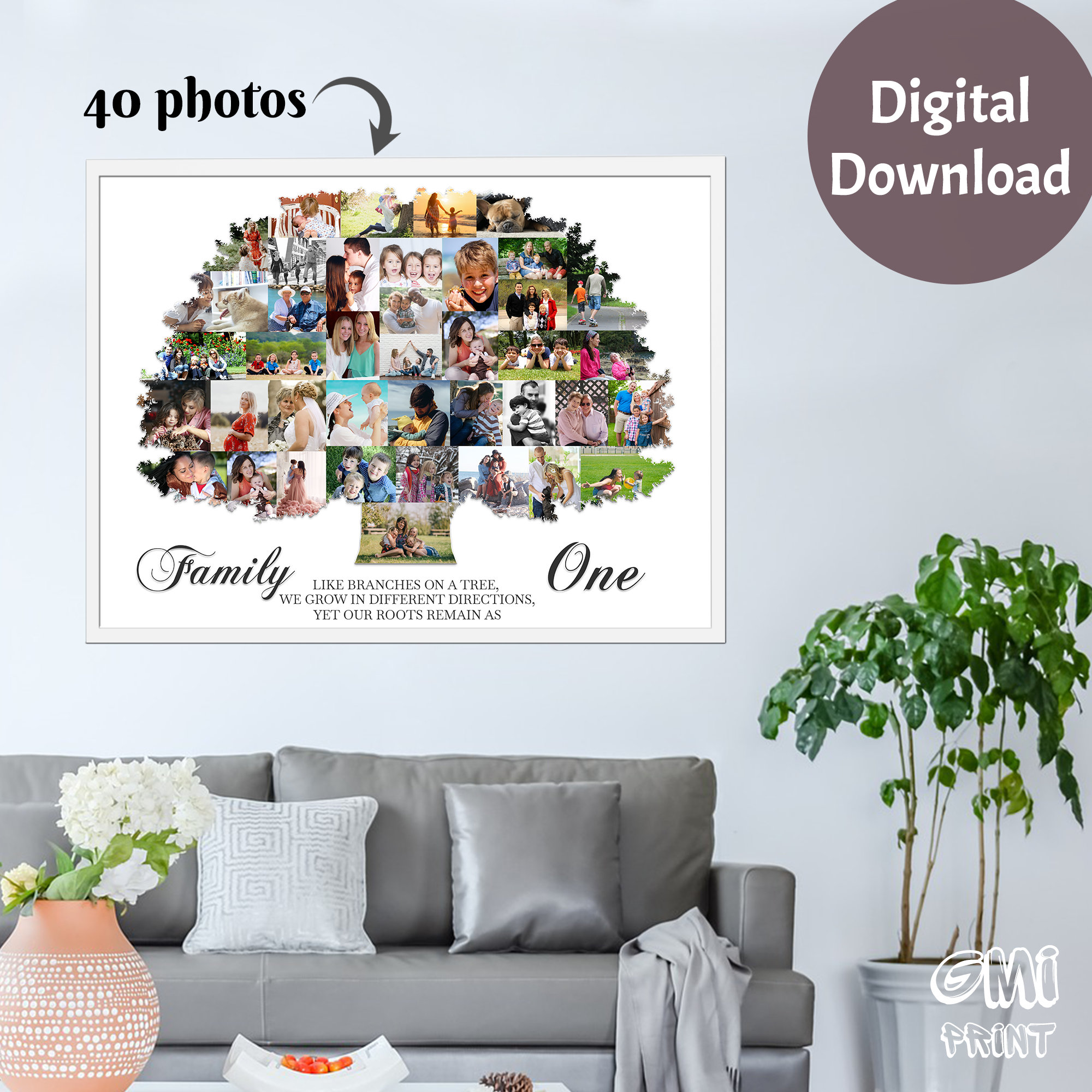 Family Tree Collage Family Photo Collage Family Tree Wall | Etsy Canada