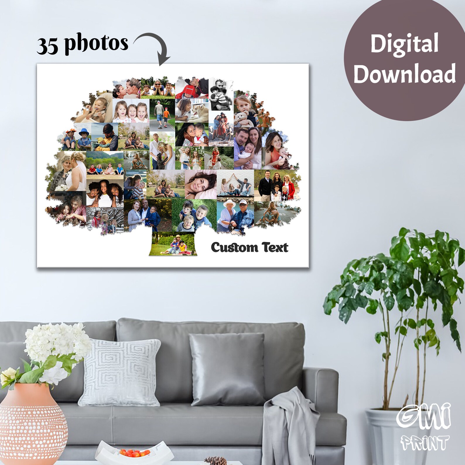 Family Tree Collage Family Photo Collage Family Tree Wall | Etsy Canada