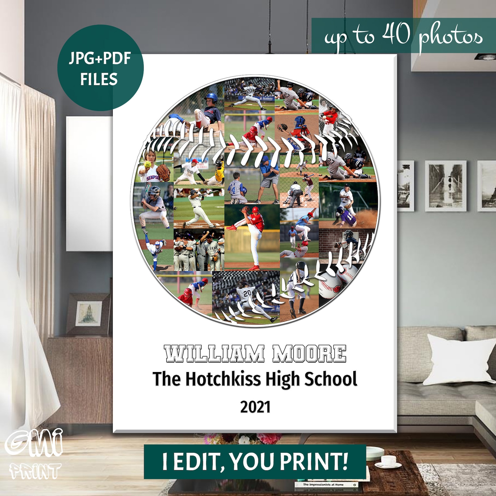 Baseball Photo Collage Coach Gift Baseball Gift for Player - Etsy