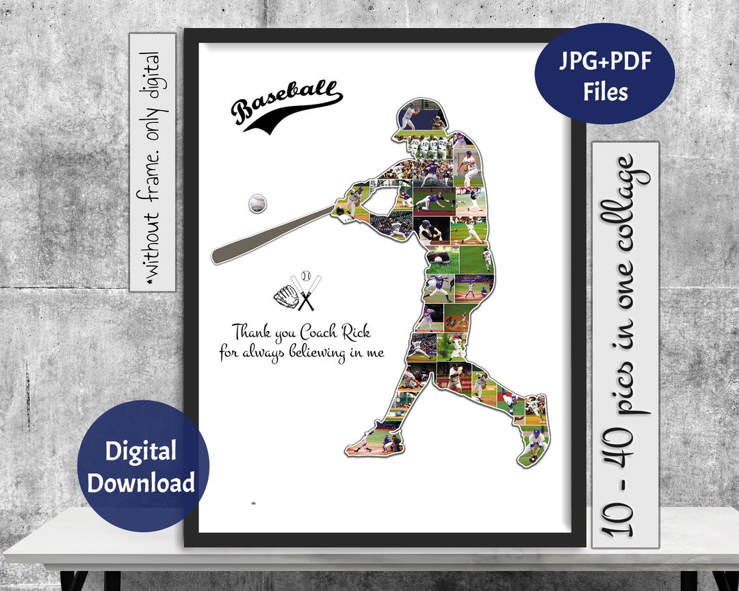 Baseball Photo Collage, Coach Photo Gift, Gift for Player, Player Photo ...
