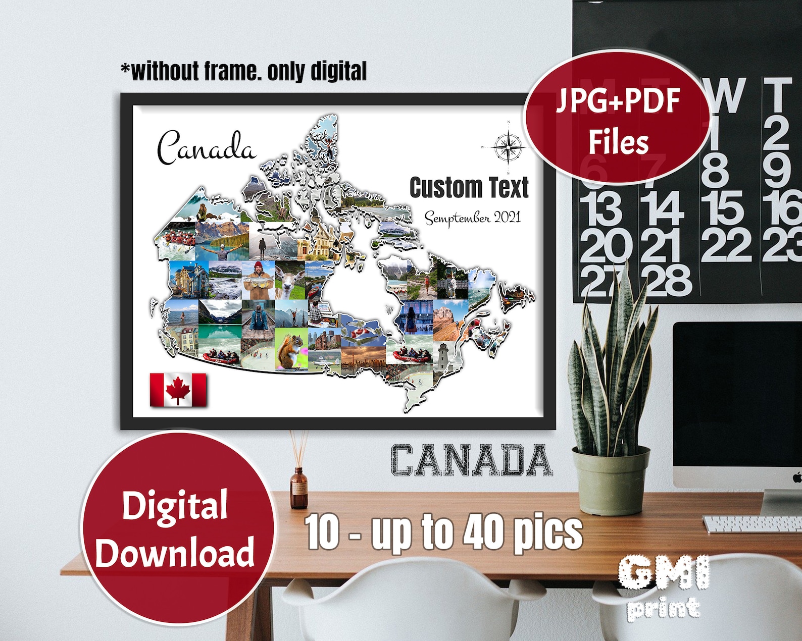 Canada Photo Collage, Photo MAP Collage, Wedding Gift, Honeymoon Photo ...