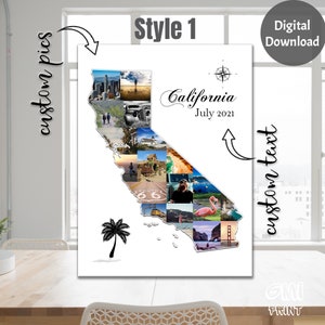 California State Map Collage, American Photo Collage, Anniversary Gift ...