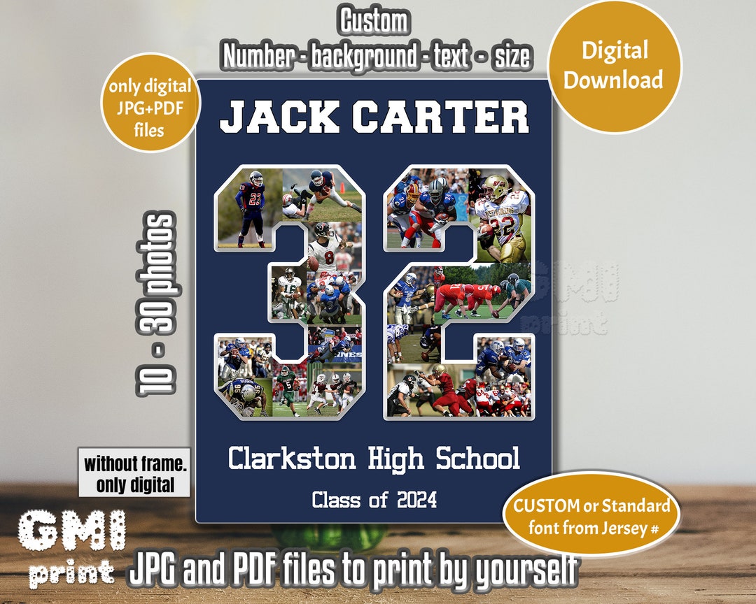 Any Number Baseball Photo Collage, Senior Night Softball Player Gift ...