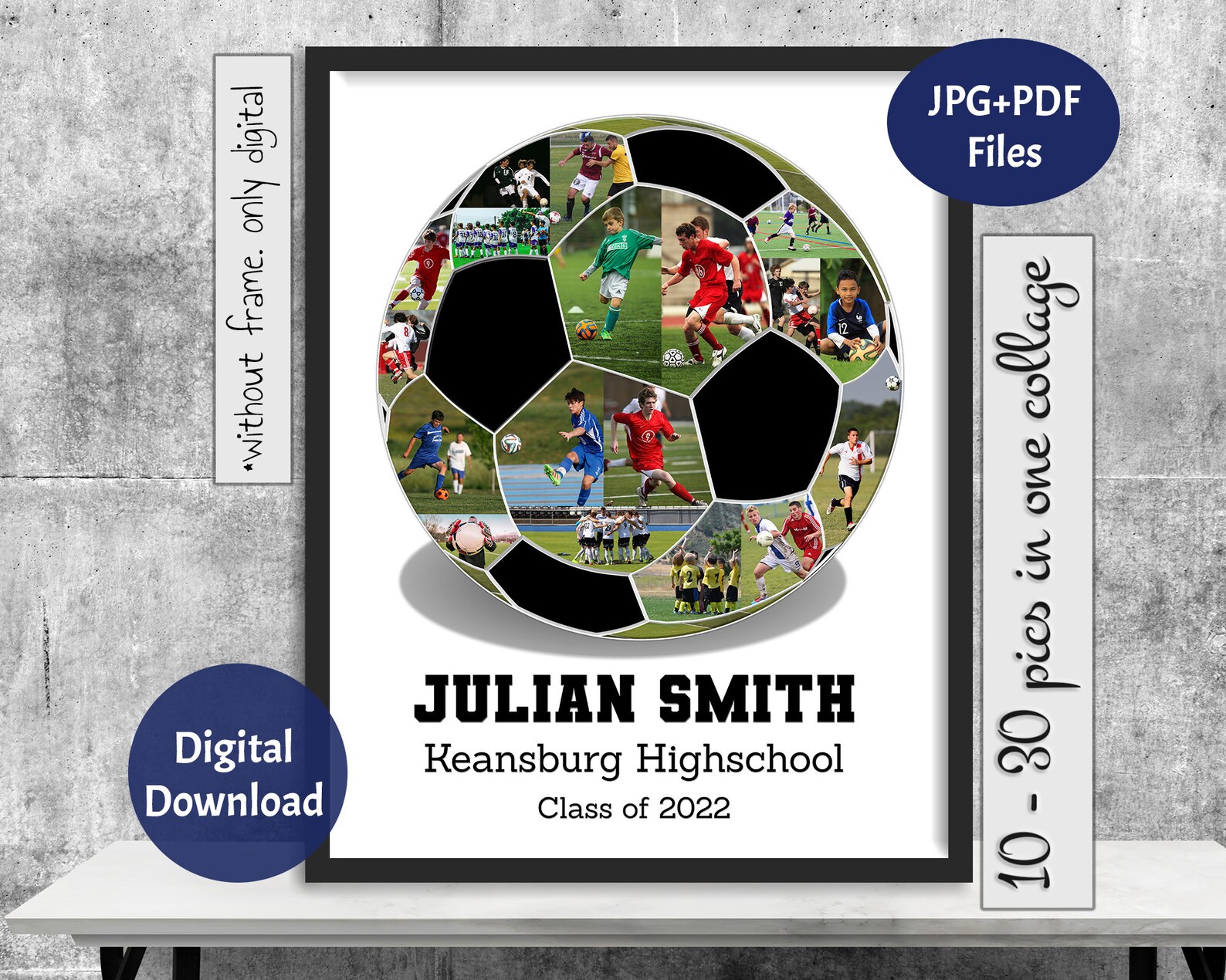 Soccer Ball Photo Collage Sport Photo Gift Gift for Player | Etsy