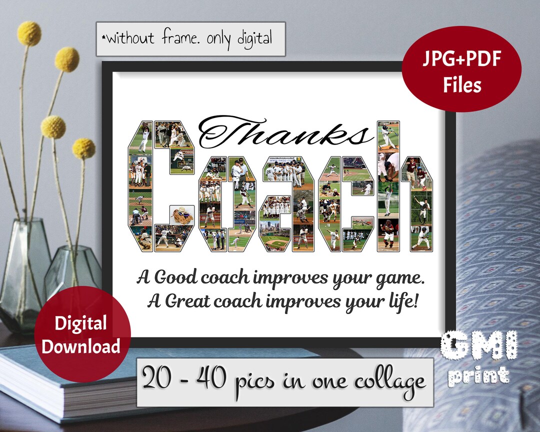 Personalized Coach Gift, Sport Photo Collage, Basketball Coach Photo ...