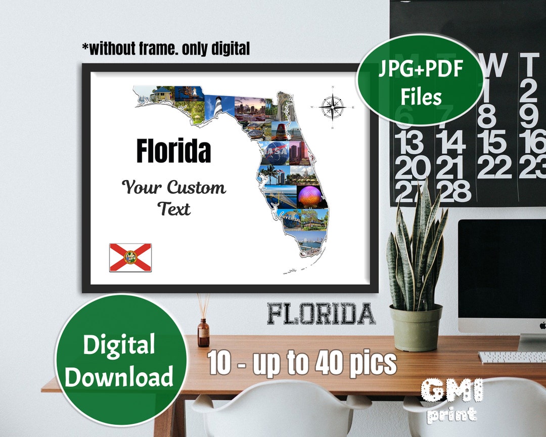Florida Foto Collage, USA Zustand Foto Geschenk, Hochzeitsgeschenk ...