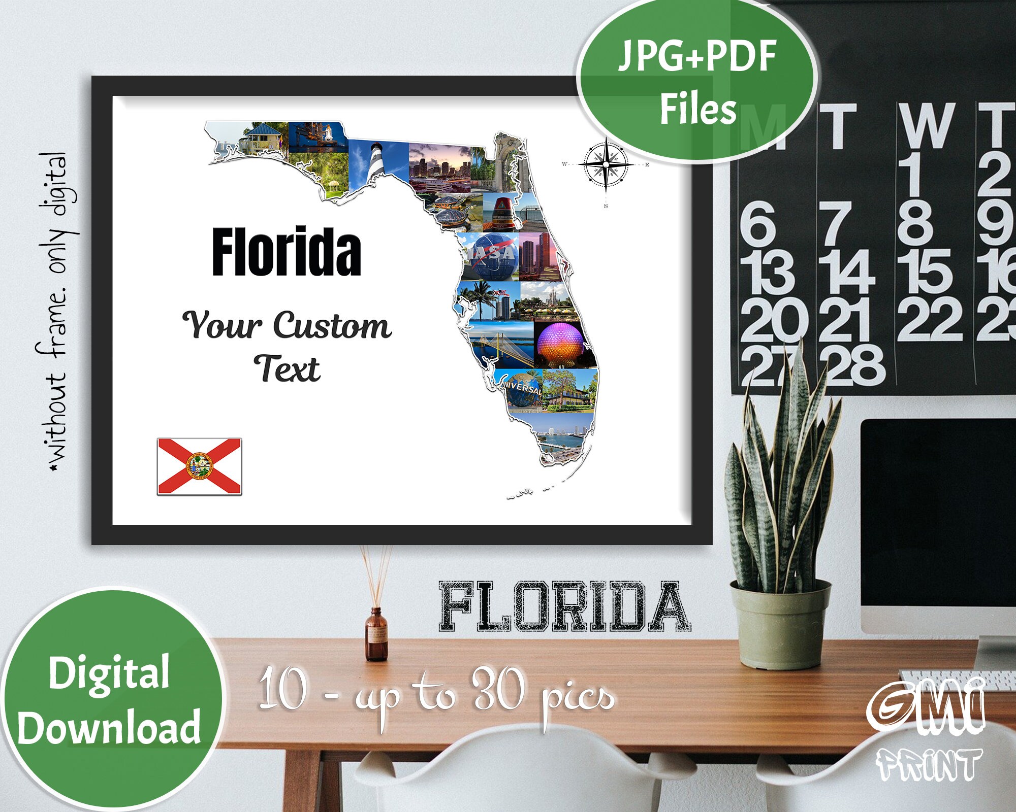 Florida Photo Collage USA State Photo Guft Wedding Gift - Etsy