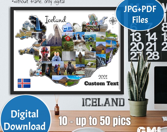 Canada Photo Collage, Photo MAP Collage, Wedding Gift, Honeymoon Photo ...
