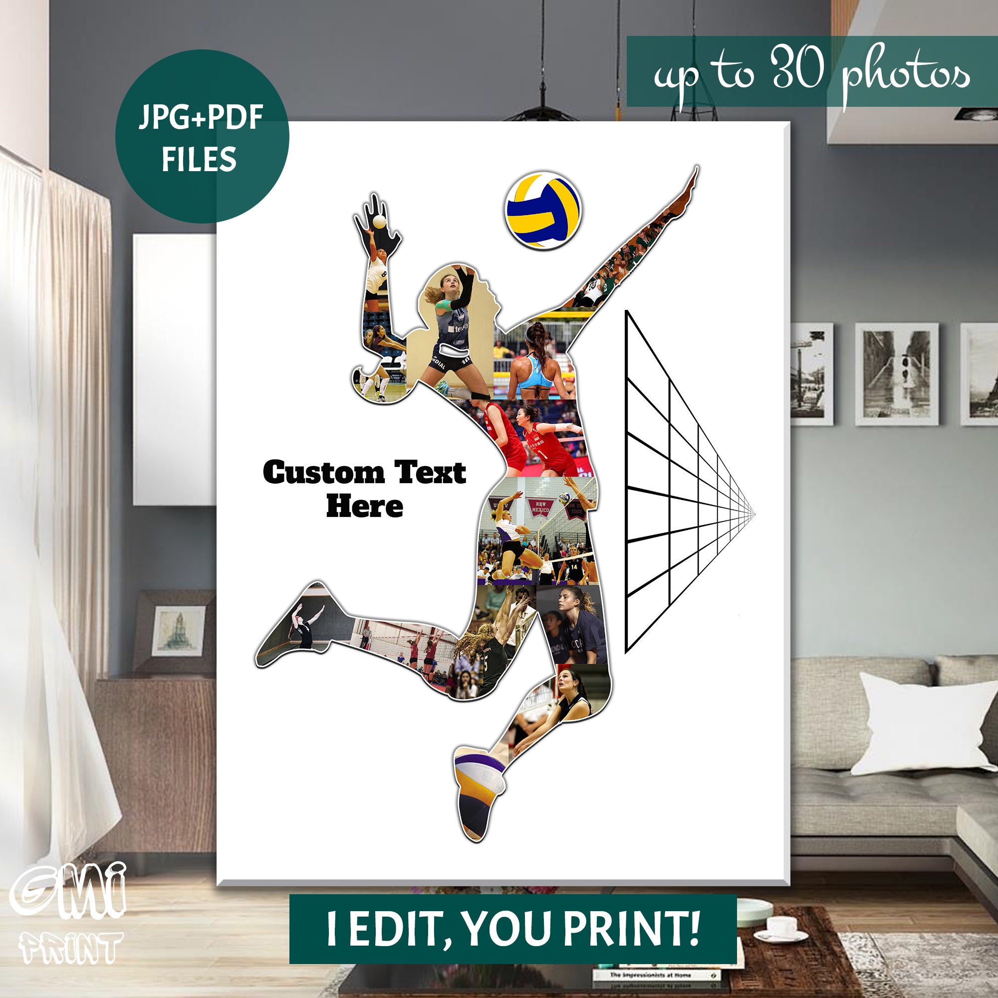 Volleyball Girl Photo Collage Gift for Coach Woman Sport - Etsy