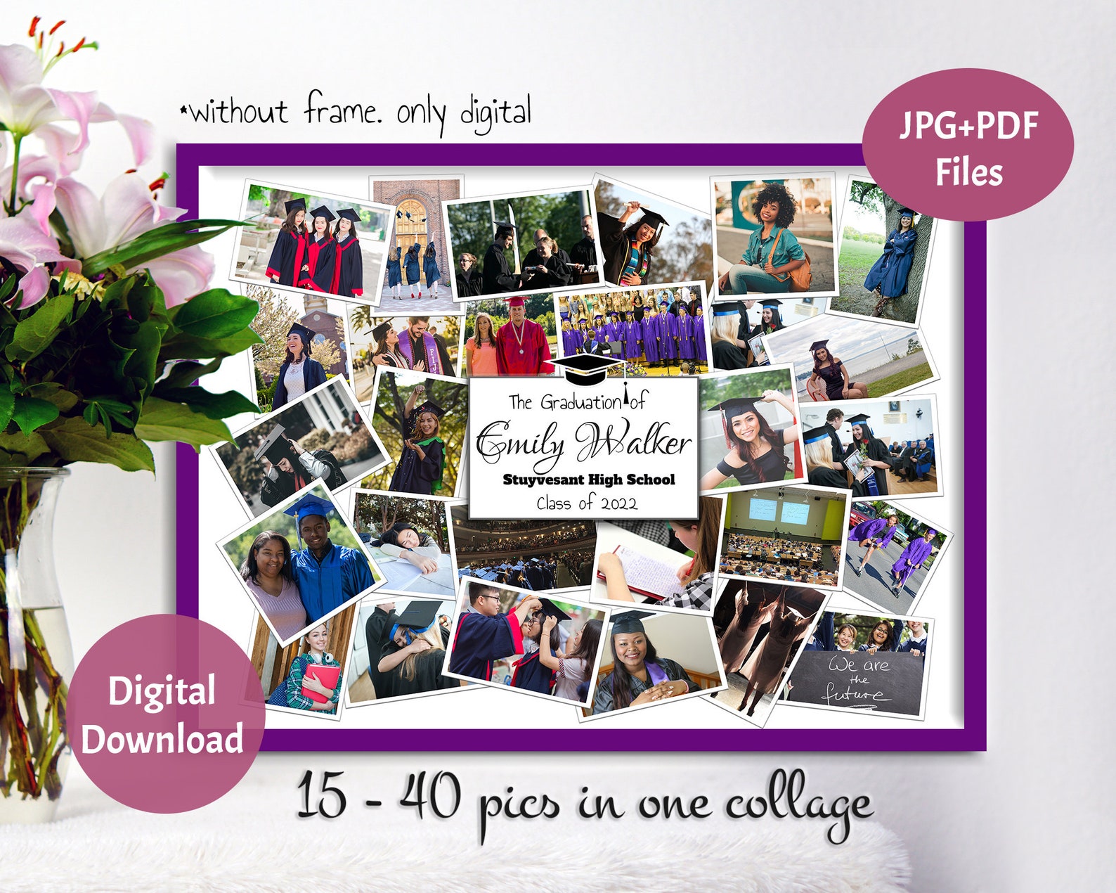 Graduation Photo Collage, Grad 2025 Collage, Personalized Photo Gift ...
