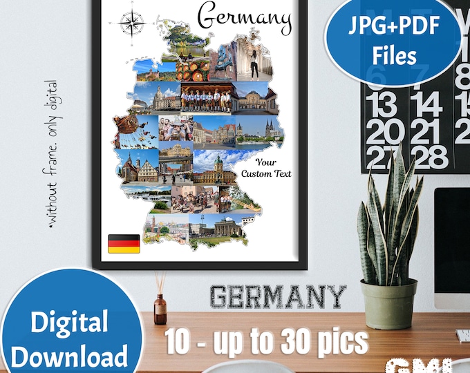 Germany Photo Collage Gift, Personalized Germany Travel Vacation Gift ...