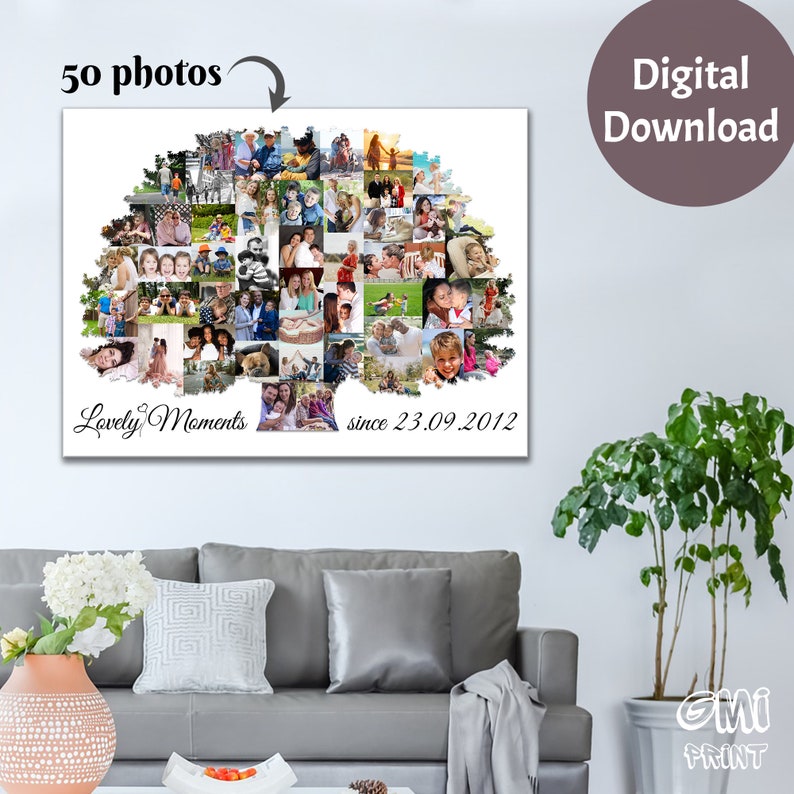 Family Tree Collage Family Photo Collage Family Tree Wall | Etsy