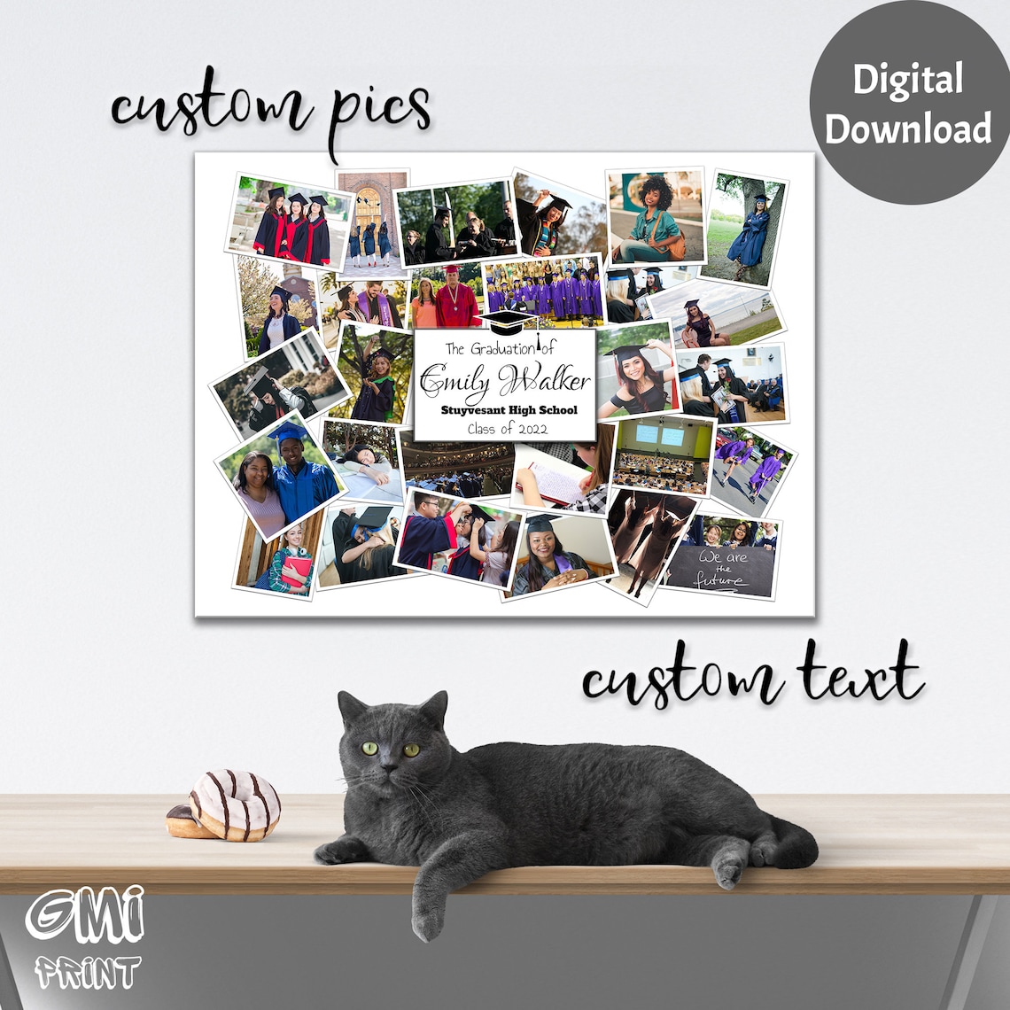 Graduation Photo Collage, Grad 2025 Collage, Personalized Photo Gift ...