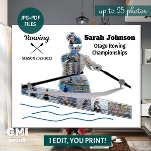 Rowing Photo Collage Female, Sport Photo Gift, Races Gift for Player ...