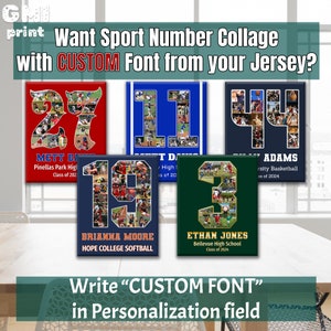 Any Number Baseball Photo Collage, Senior Night Softball Player Gift ...
