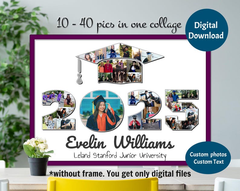 Graduation 2025 Photo Collage, Graduate Photo Gift, Class of 2025 ...