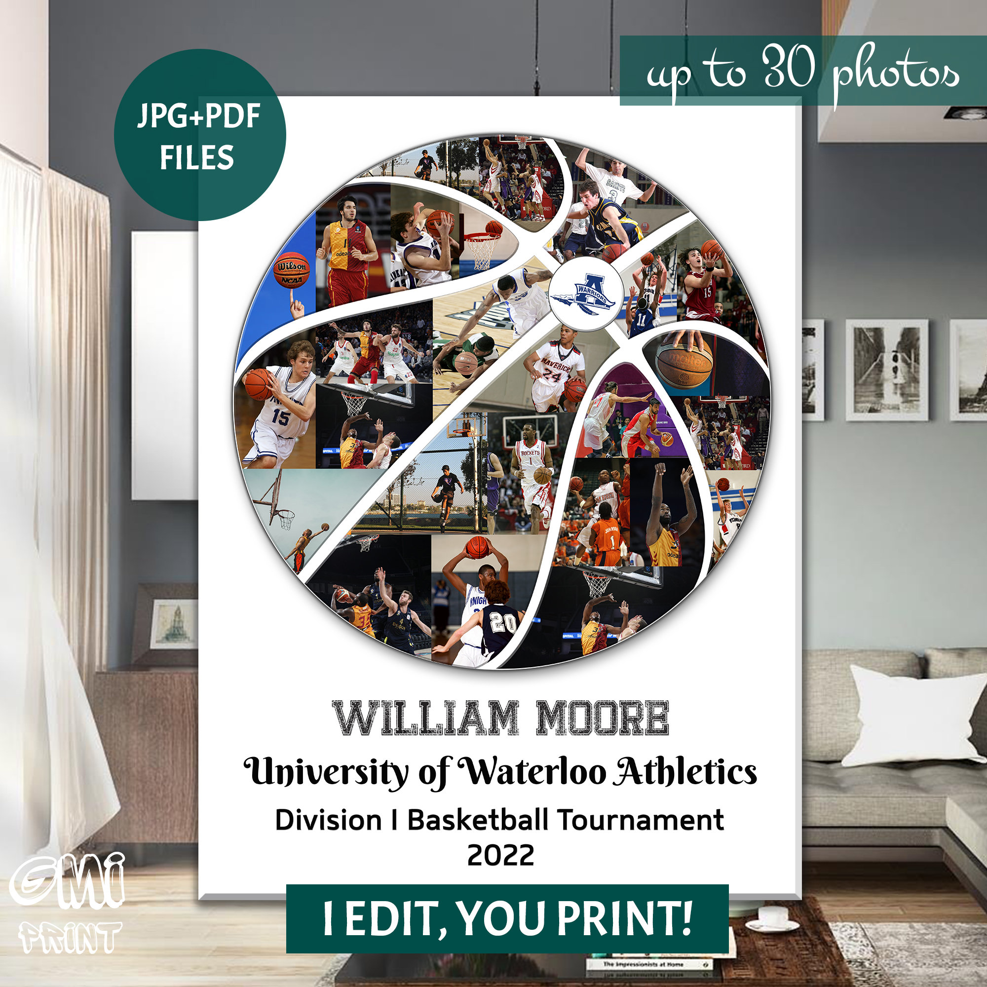 Basketball Photo Collage Sport Photo Gift Gift for Player - Etsy