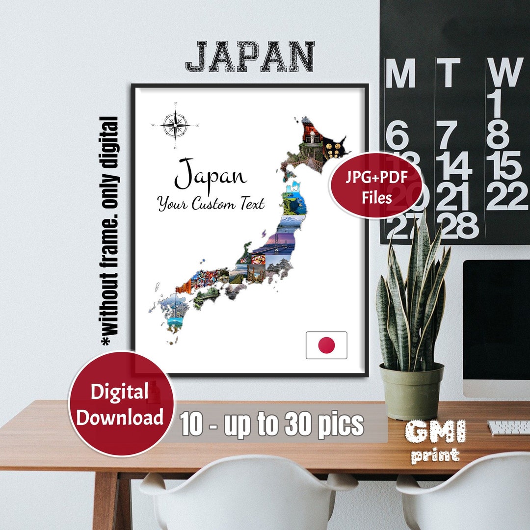 Japan Photo Collage, MAP Collage, Wedding Gift, Japan Vacation, Japan ...