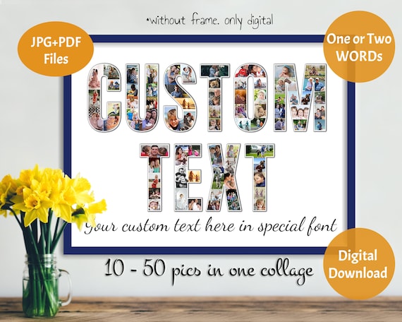 Any Custom Word Collage Custom Photo Gift Your Text Photo | Etsy