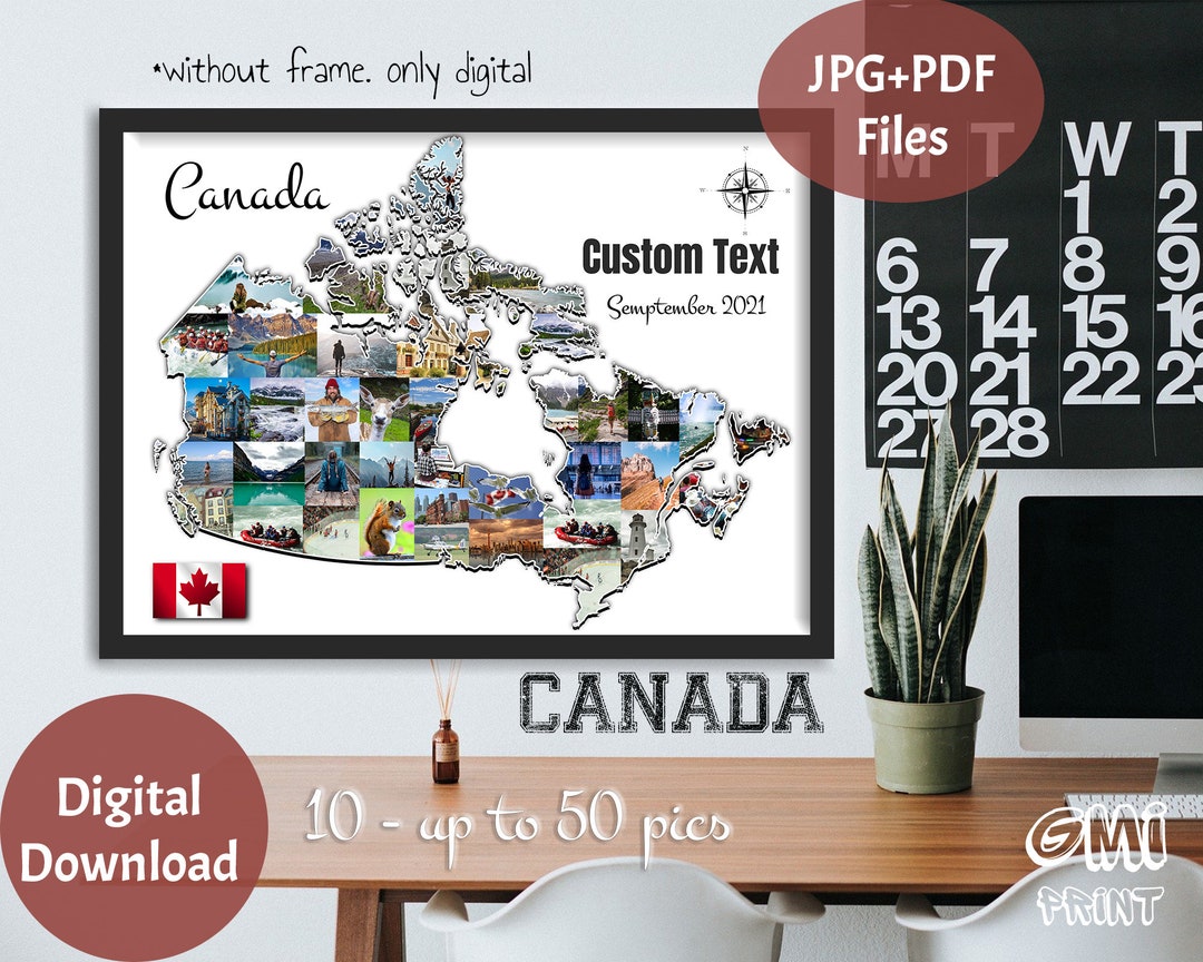Canada Photo Collage Photo MAP Collage Wedding Gift - Etsy
