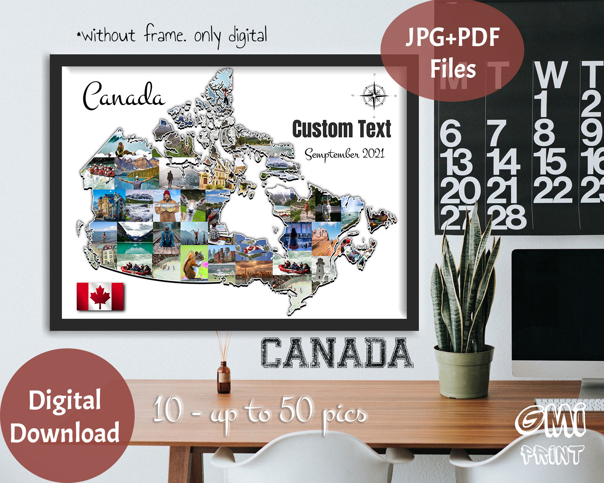 Canada Photo Collage Photo MAP Collage Wedding Gift | Etsy