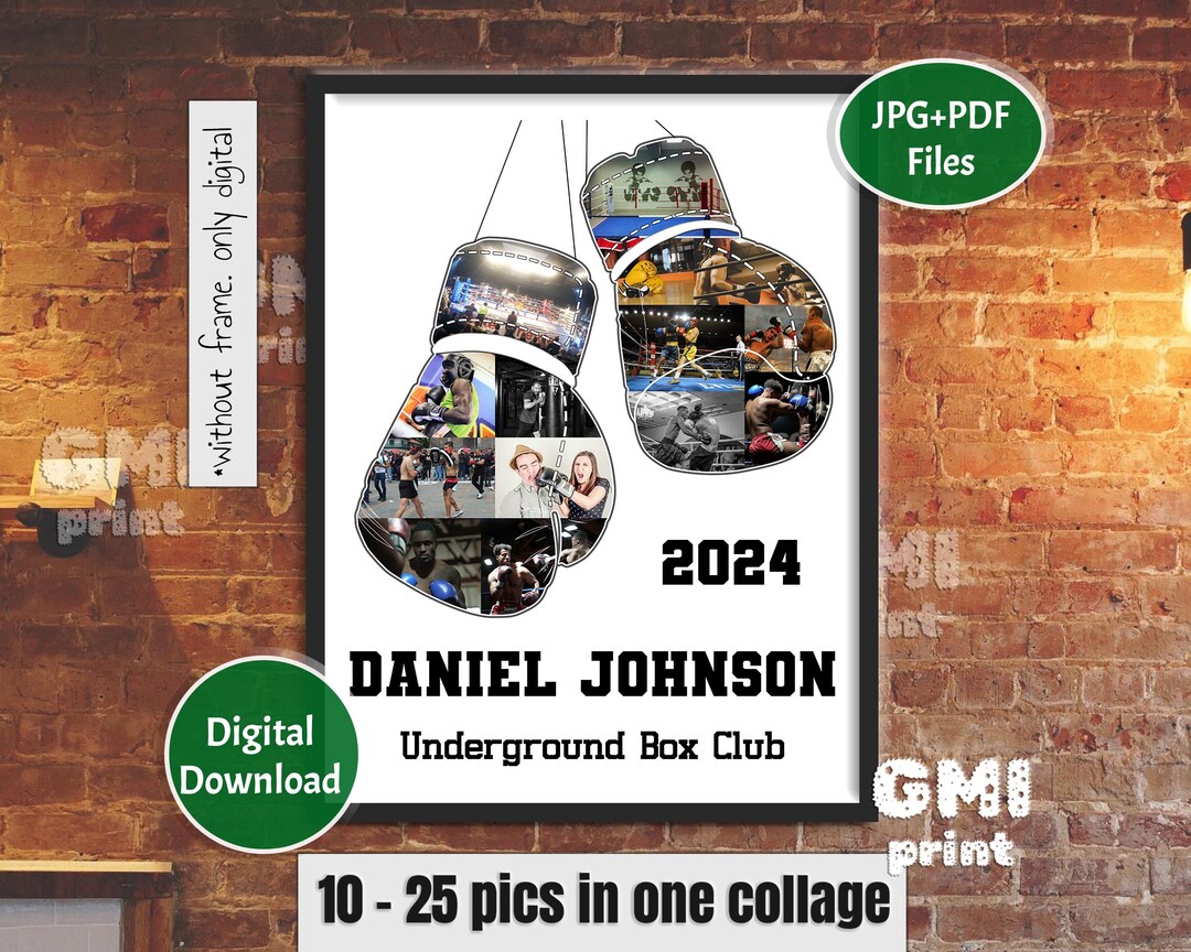 Boxing Gloves Gift, Boxer Photo Collage, Gift for Player, Gift for Men ...