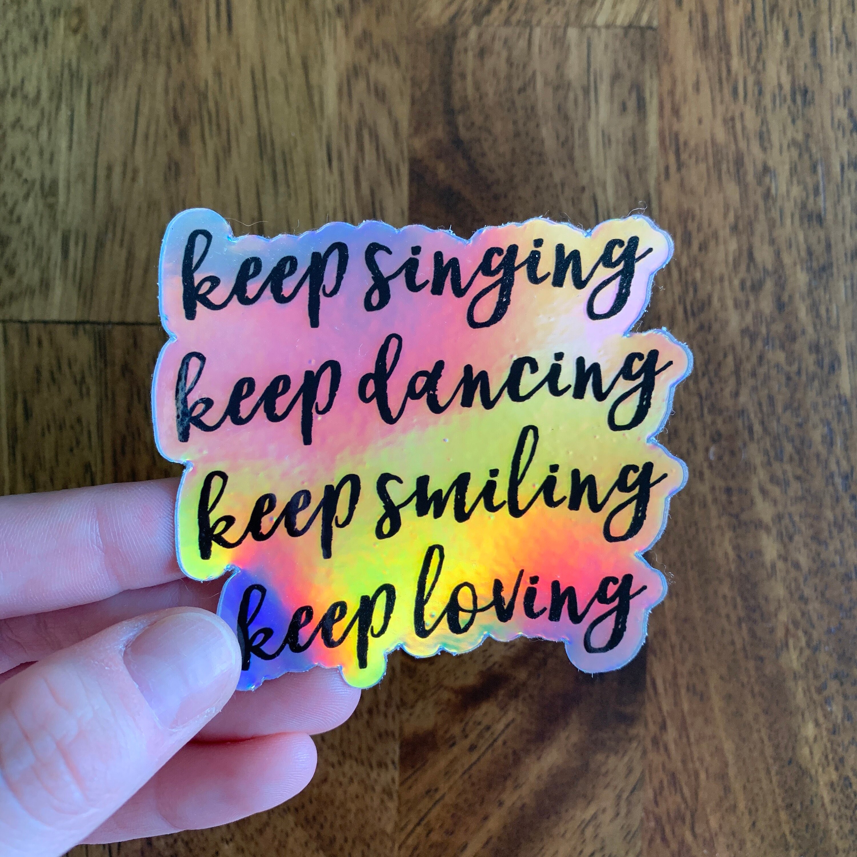 Encouraging Water Bottle Sticker Keep Loving Holographic - Etsy