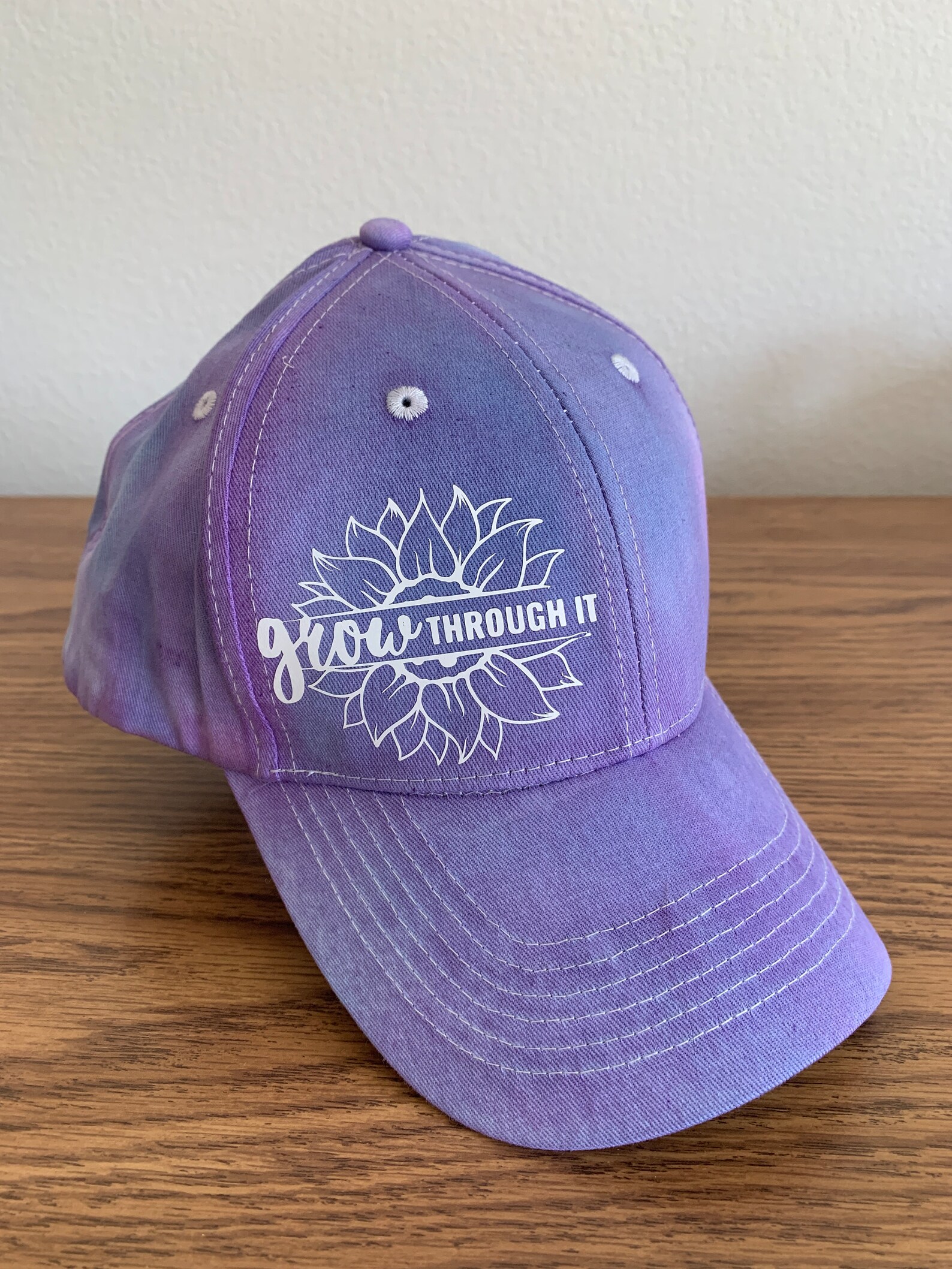 Grow Through It Purple Tie Dye Hat, Summer Gardening Hat, Hat for Sun ...