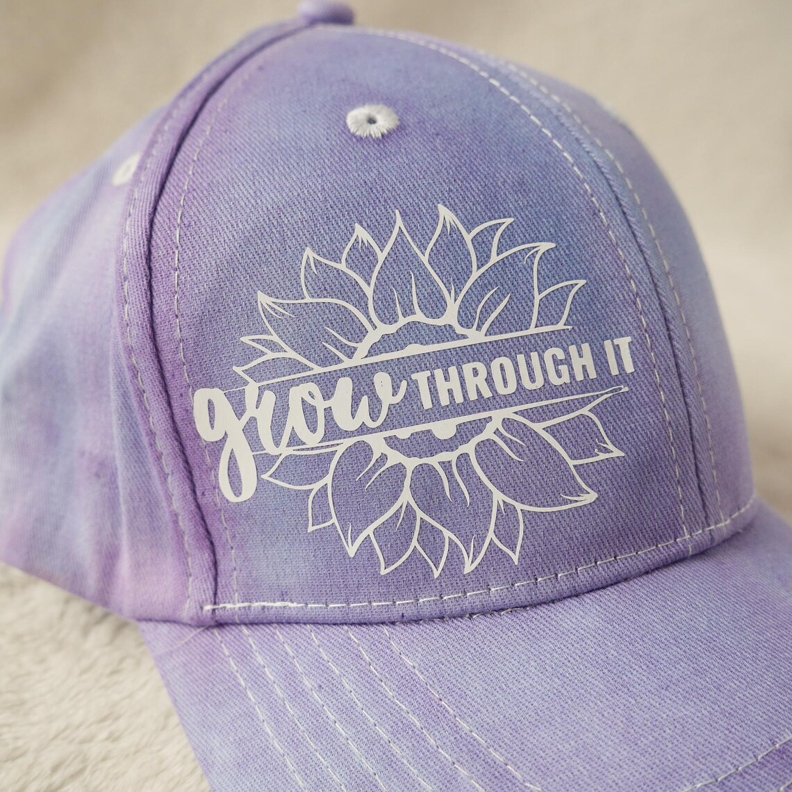 Grow Through It Purple Tie Dye Hat, Summer Gardening Hat, Hat for Sun ...