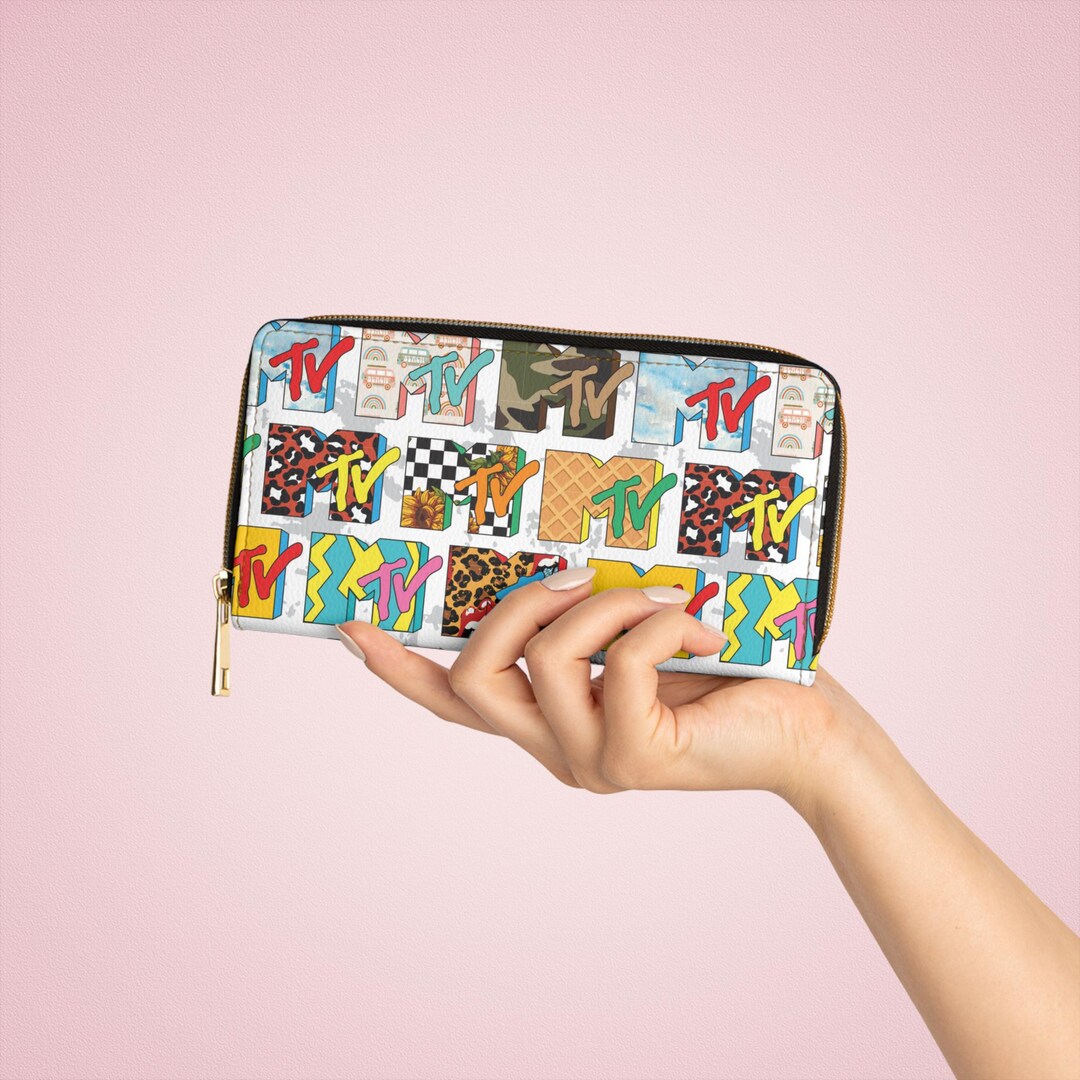 Zipper Wallet, MTV , 2000s Pattern Organizer, 2000s Coin Purse, Vintage ...
