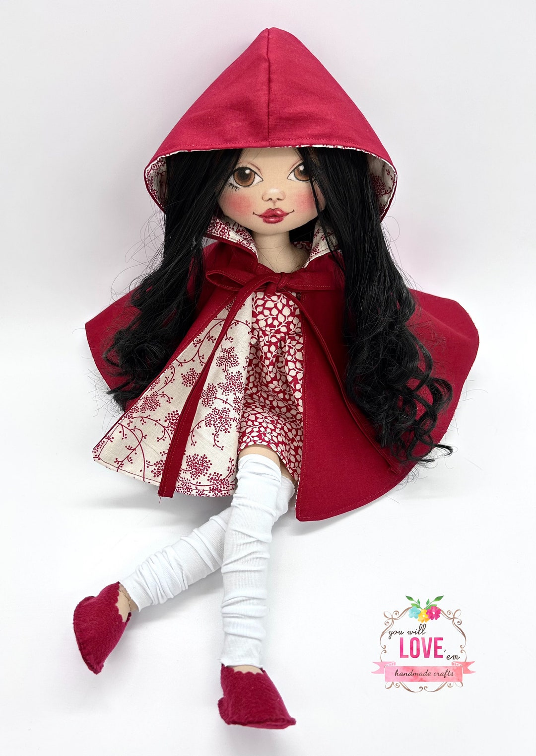 Muñeca articulada de caperucita roja con capa roja y zapatos a - Etsy ...