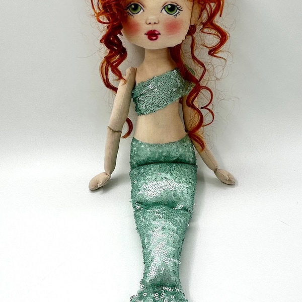 Mermaid Cloth Doll - Etsy