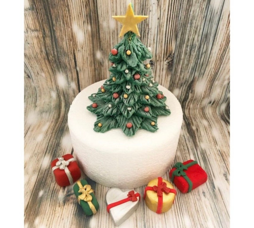 Christmas Tree & Presents Sugar Handmade Edible Cake Topper Decoration ...