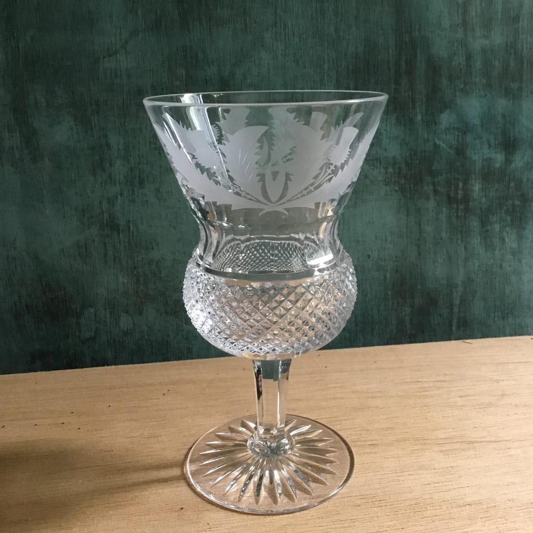 Edinburgh Crystal Thistle Wine Glass, Thistle Pattern, Fine Cut Glass ...