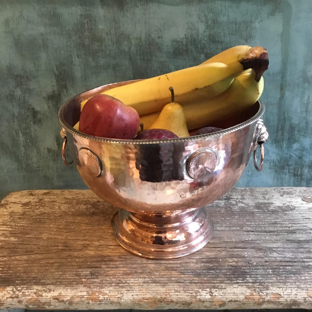 Lovely Copper Footed Bowl, Copper Rose Bowl , Copper Fruit Bowl, Lions ...
