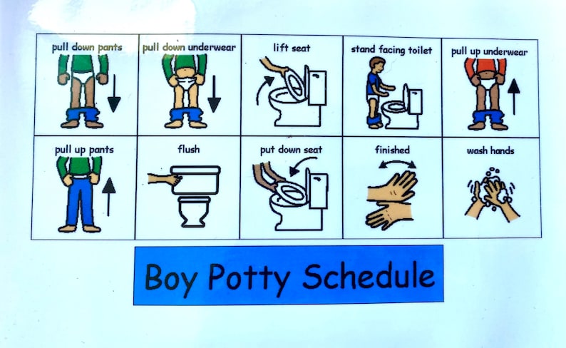 Boys Potty Schedule visual Pecs Potty training Girls | Etsy