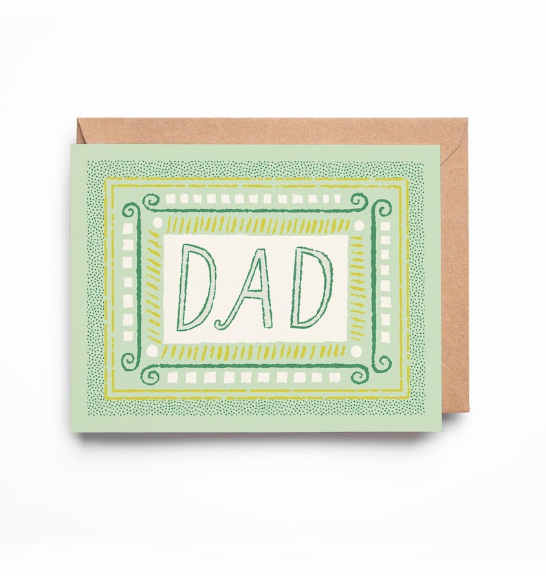 Minimalist 'dad' Greeting Card: Green Father's Day Card - Etsy