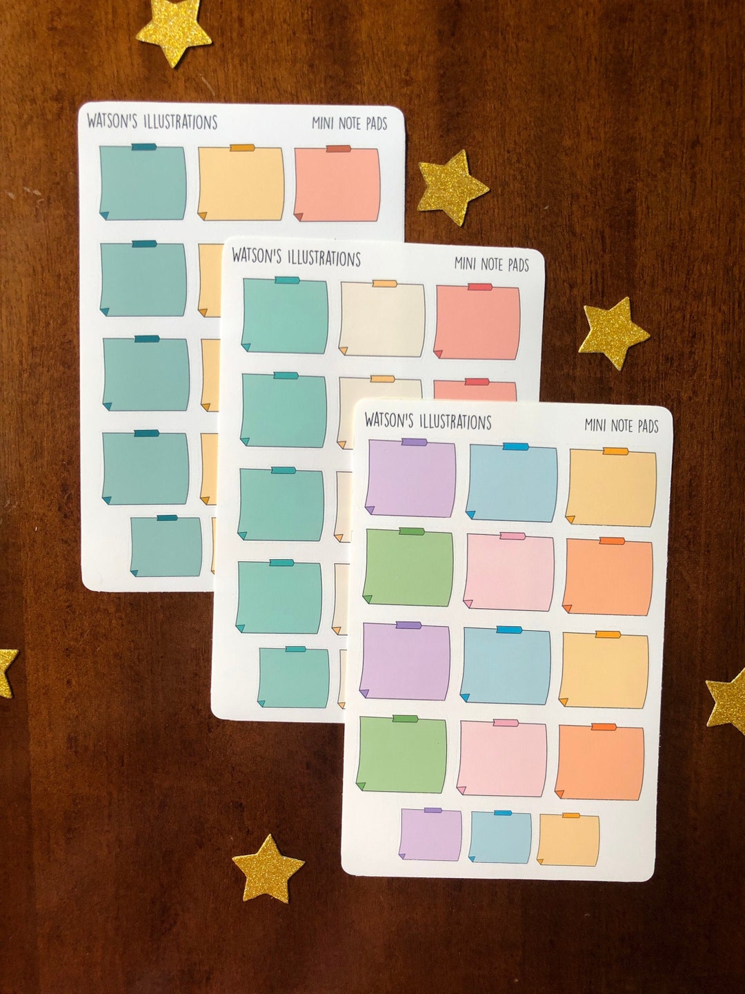 Mini Note Pads Sticker Sheet Memo Pad Stickers Planner - Etsy