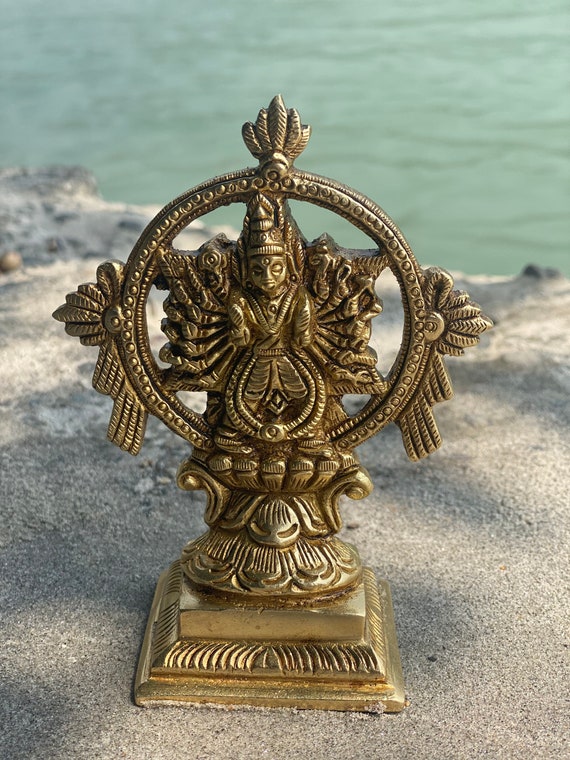 Brass Sudarshana Chakra Statue Lord Vishnu Idolnarayana | Etsy