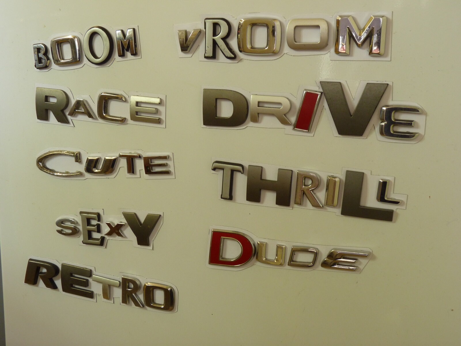 Repurposed Car Vehicle Letters - "race" Fridge Magnet - Metal Plastic ...