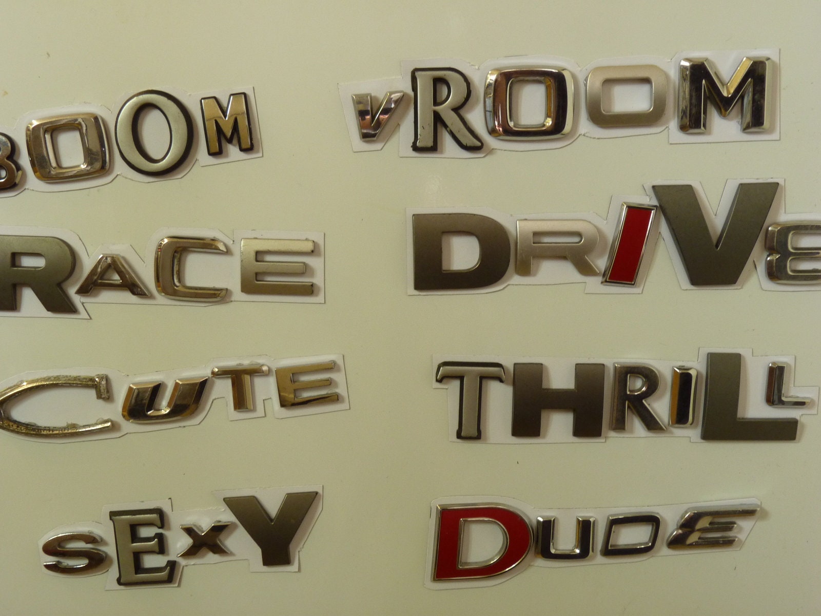 Repurposed Car Vehicle Letters - "race" Fridge Magnet - Metal Plastic ...