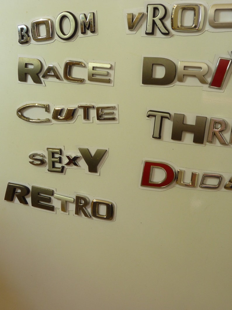Repurposed Car Vehicle Letters - "race" Fridge Magnet - Metal Plastic ...