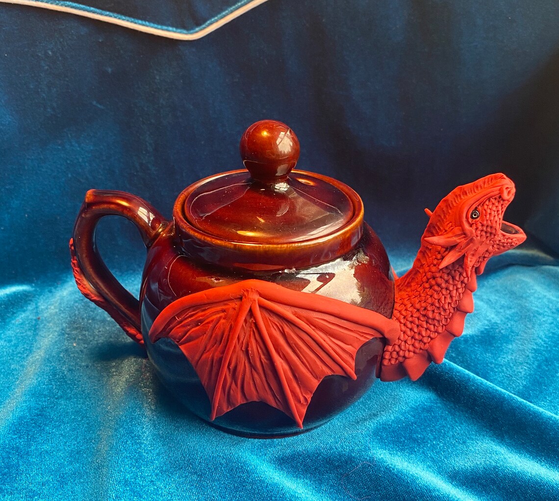 Red Dragon Mini Teapot - Etsy
