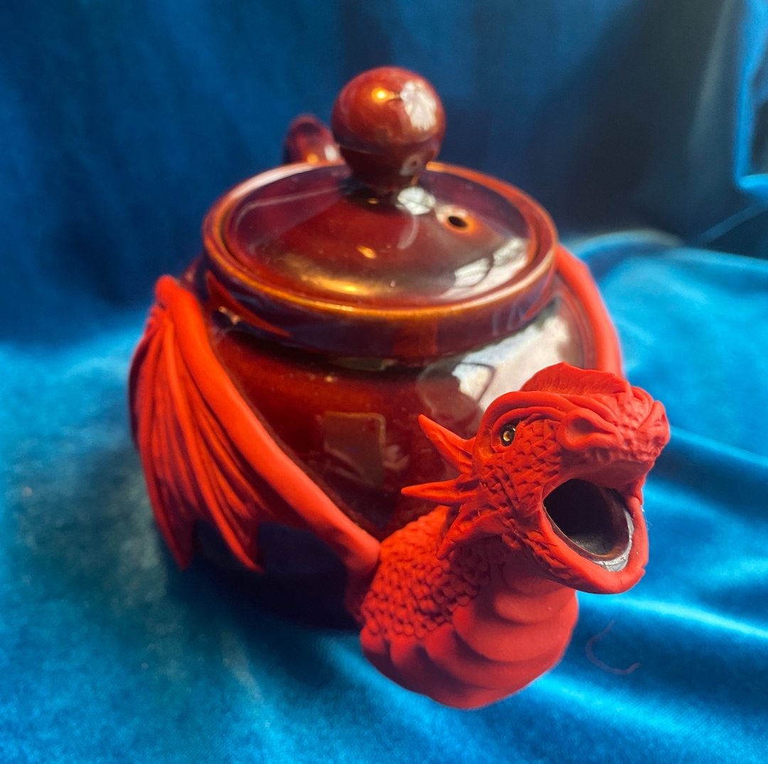 Red Dragon Mini Teapot - Etsy
