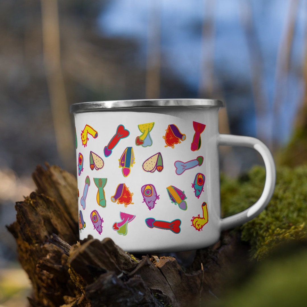 Colorful Penis Mug, Dicks Enamel Mug, Willy Mug, Cocks Mug, Gift for ...