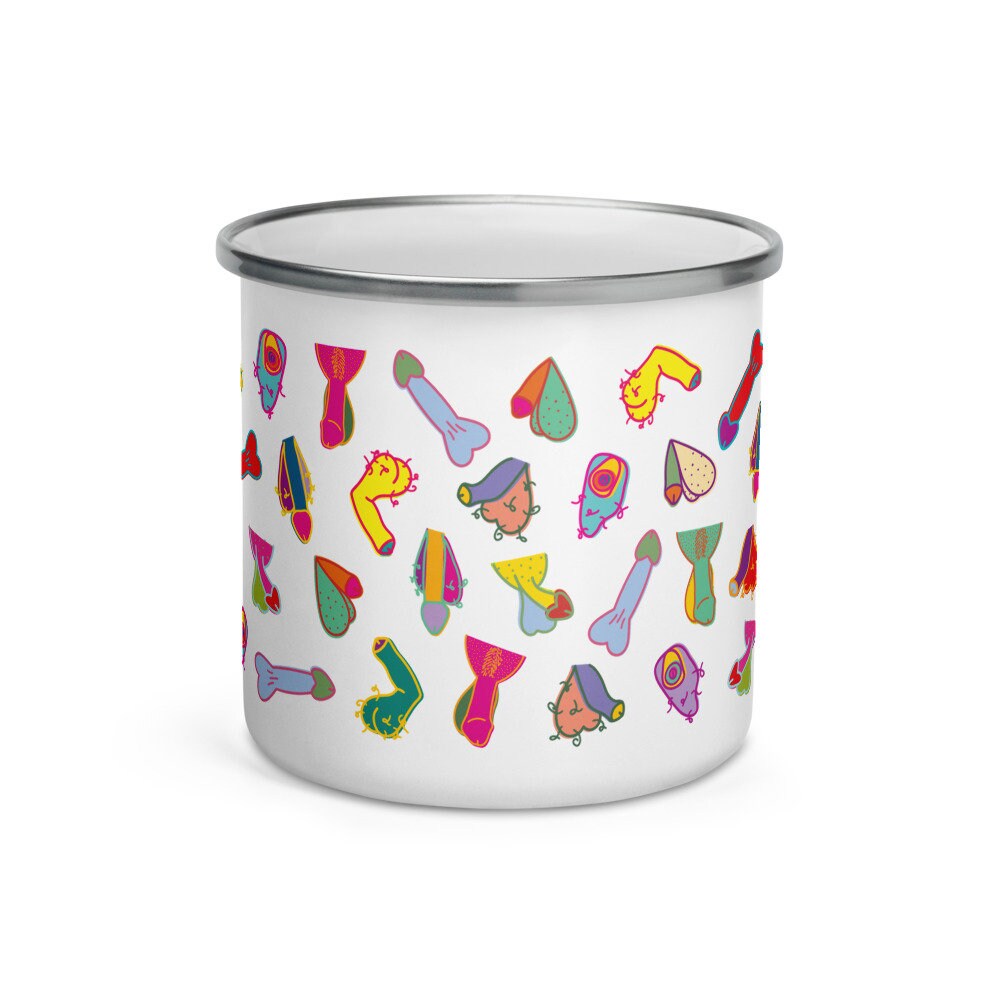 Colorful Penis Mug, Dicks Enamel Mug, Willy Mug, Cocks Mug, Gift for ...