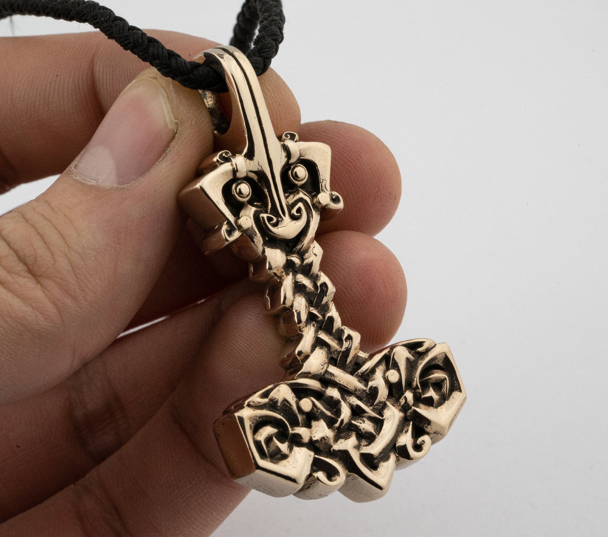 Bronze Thors Hammer, Norse Mythology Gift, Viking Amulet, Thor Necklace ...